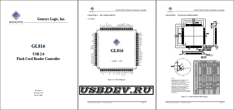 GL816 Datasheet v1.40 [GL816 Datasheet_140.pdf] – [USBDev.ru]