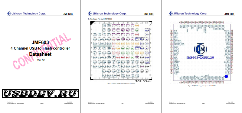 JMicron JMF603 4-Channel USB to Flash controller Datasheet v1.0 [JMF603 ...